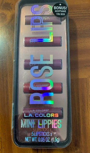 NEW L.A. Colors 5 Mini Lippies/Rose Lips/Multi-colored Gift Set ...