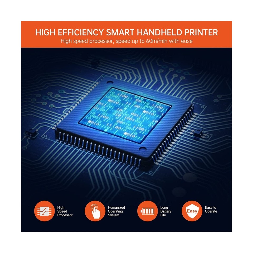 TOAUTO Portable Intelligent Upgraded Handheld Inkjet Printer Gun with 5 ...