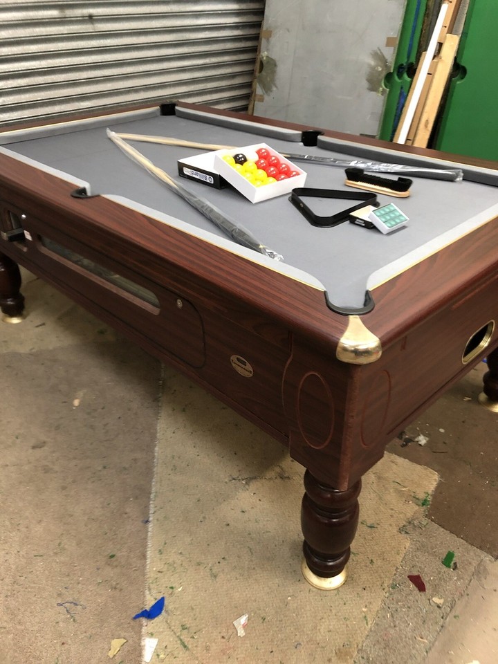6FT BY 3FT TOURNAMENT COIN OPERATED POOL TABLE GREY CLOTH CAN DELIVER ...