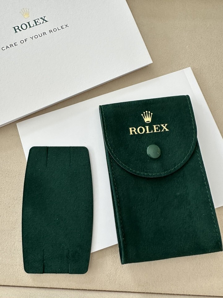 New Authentic ROLEX Green Suede Travel Pouch Service Care Manual Sleeve ...