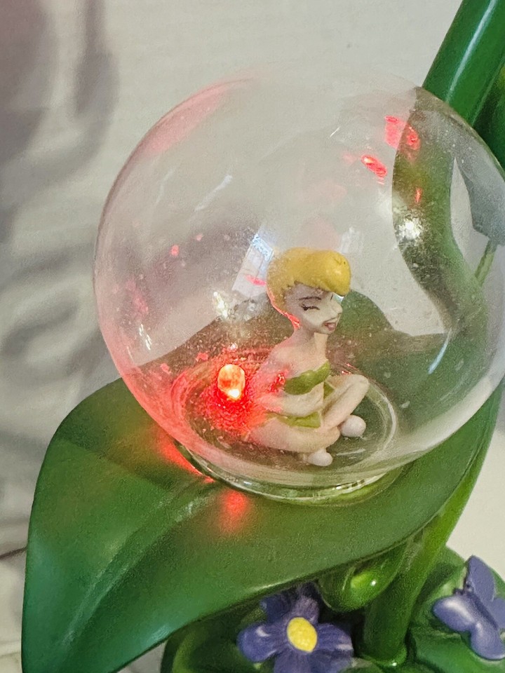 Disney Tinkerbell Garden Lamp 2007 Nightlight Wings Light Up Flowers ...