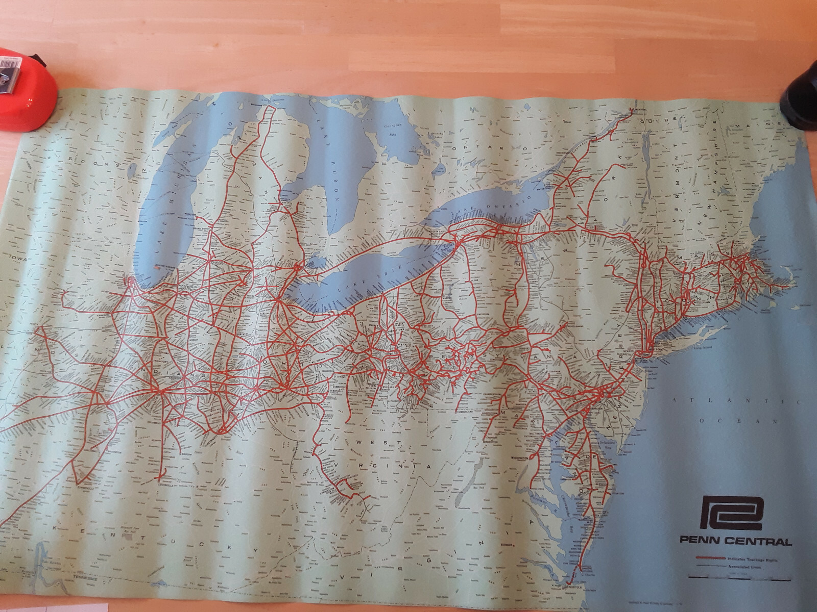 Penn Central Railroad Map - 1/70 - 33" x 20" | eBay