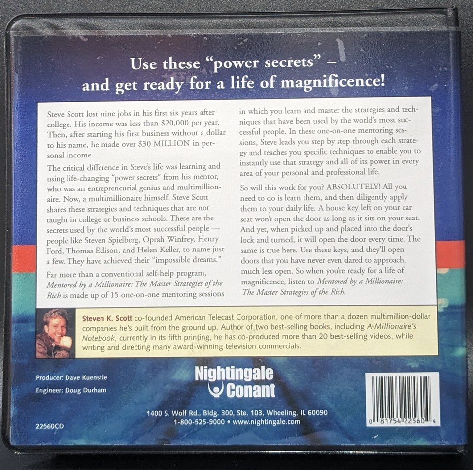 Steven K Scott Mentored by a Millionaire Business Success 11 Audio CD ...