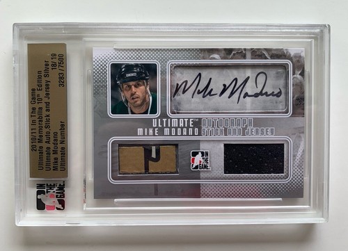 2010/11 ITG ULTIMATE MEMORABILIA "MIKE MODANO" AUTO, STICK & JERSEY /19 ...