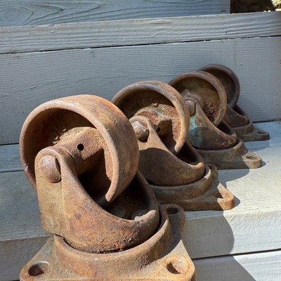 Bond 1018 3M Tobacco Dolly Set of 4 Steel Swivel Wheels Vintage ...