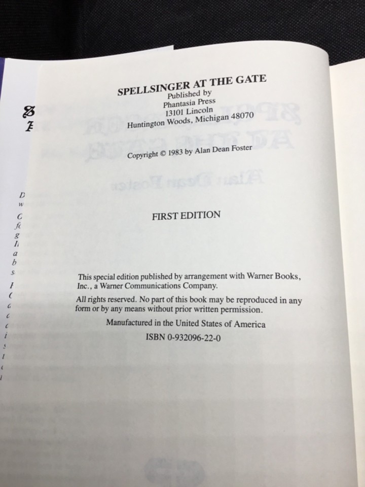 SIGNED Spellsinger at the Gate - Alan Dean Foster [Phantasia Press 1980 ...