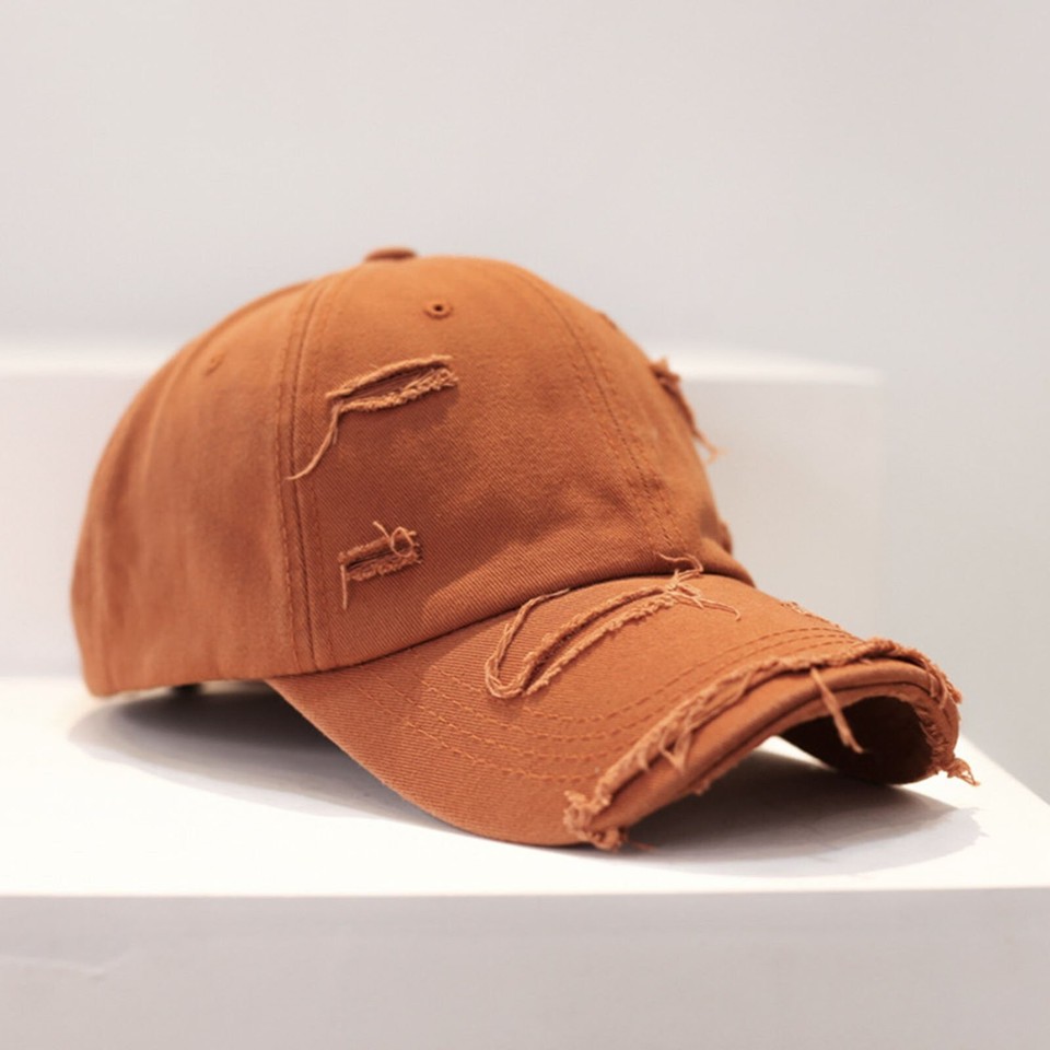 Orange Distressed Baseball Ball Cap Hat Dad Solid Blank, Plain Men ...