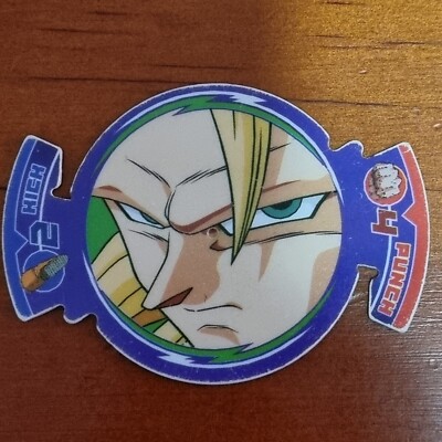 Dragonball Z DBZ Fusion Fighters Dizk Tazo Pogs 2002 #37 Super Saiyan 3 ...