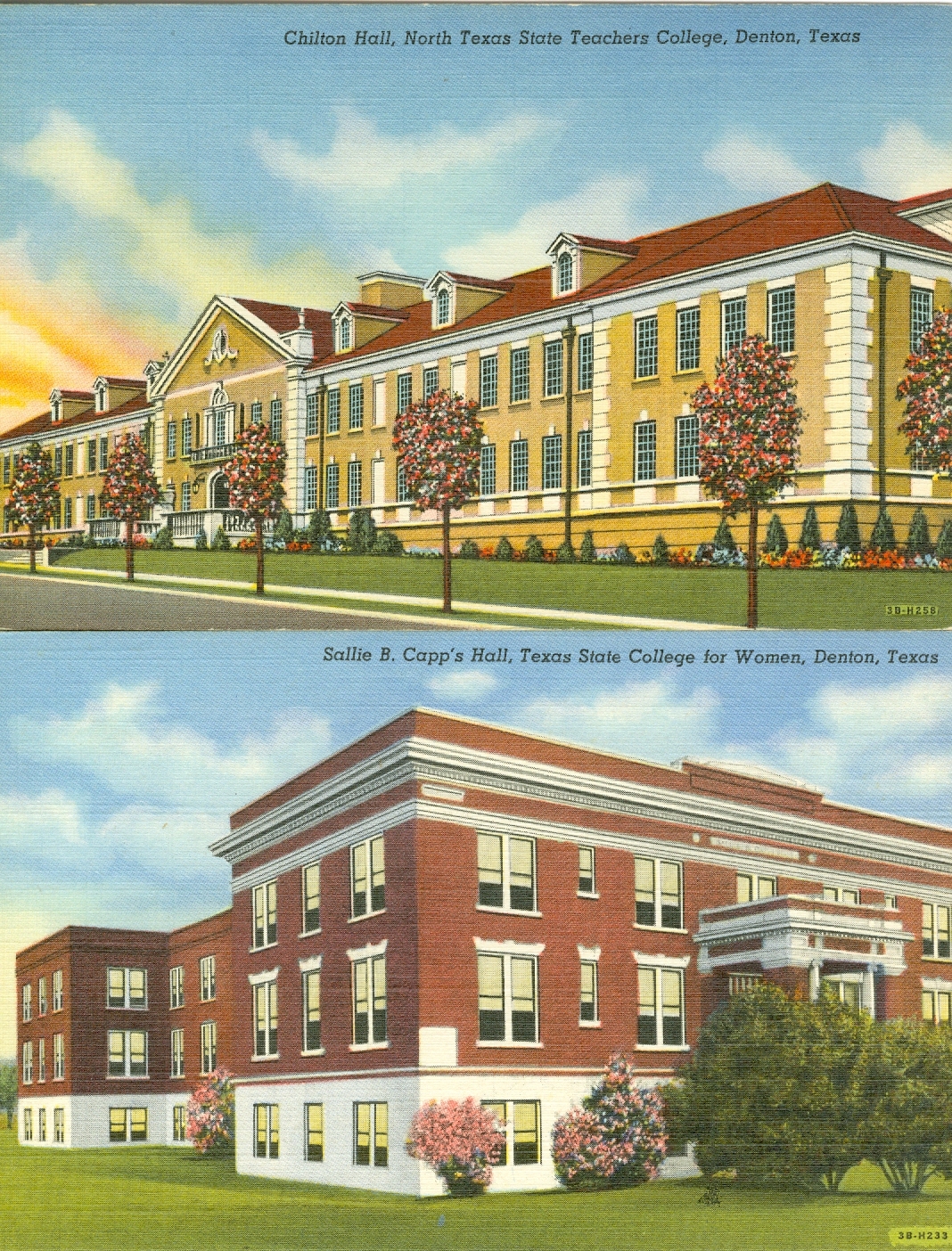 Denton TX Sallie B Capps & Chilton Halls,Texas State College for Women ...
