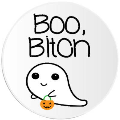 Boo B*tch - 100 Pack Circle Stickers 3 Inch - Ghost Cute Halloween ...