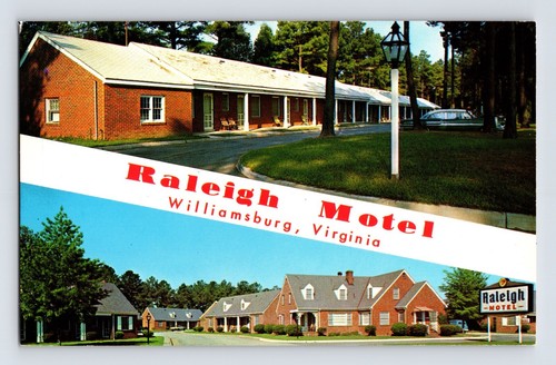 Postcard Virginia Williamsburg VA Raleigh Motel Banner 1960s Unposted ...