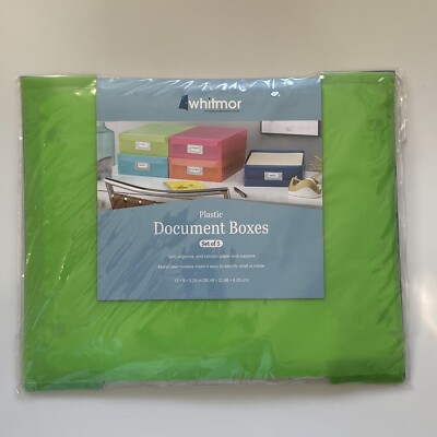 Whitmor Document Storage Boxes Set of 5 Stackable Plastic Lidded NEW | eBay