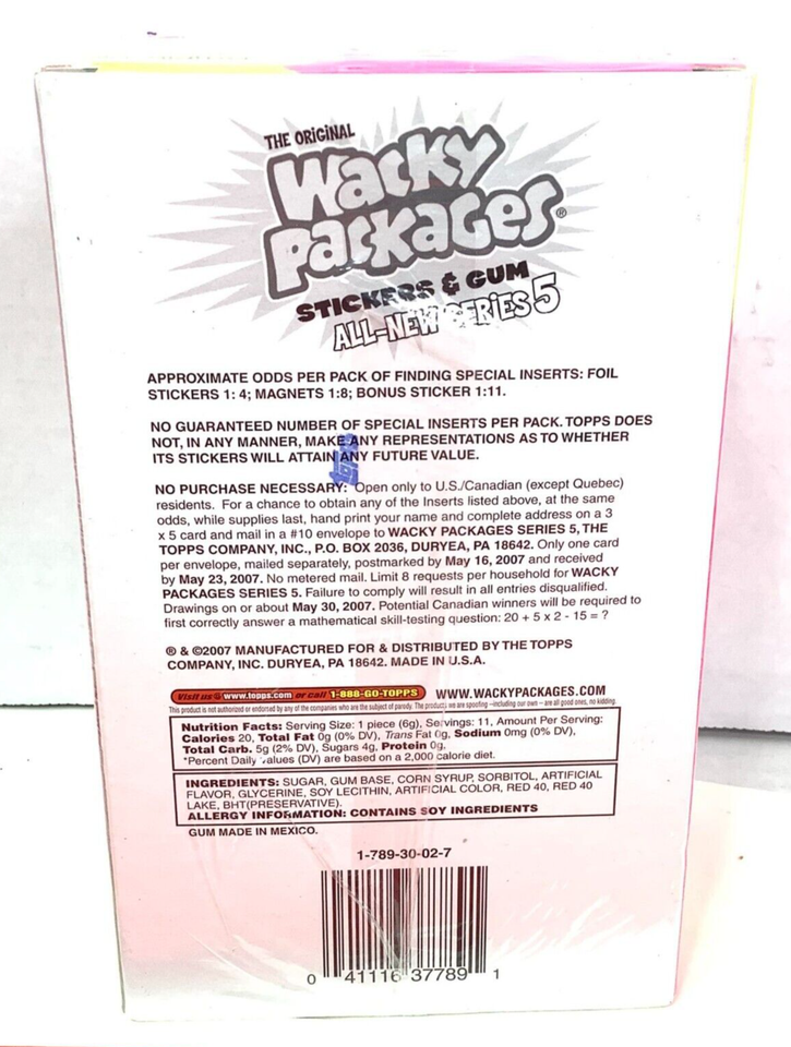 Wacky Packages Stickers & Gum All-New Series 5 | eBay