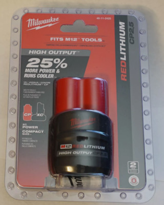 Genuine Milwaukee M12 CP2.5 2.5Ah 12V HIGH OUTPUT Battery (48-11-2425 ...