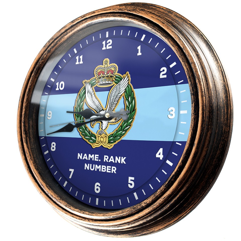 Personalised Military Clock Army Air Corps Round Hanging Wall Army Gift ...