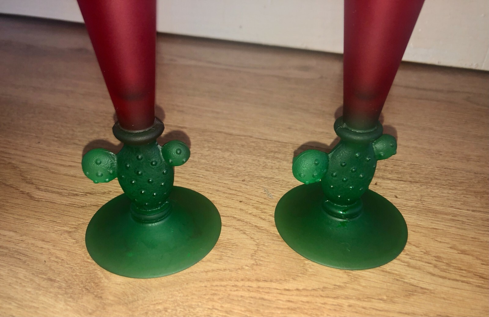 pair of vintage Leonardo glassware - red & green glasses - john lewis ...