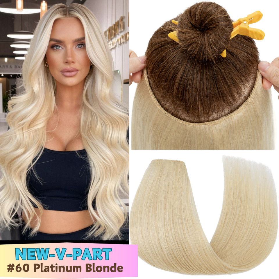 V-Part 22" One Piece U Shape THICK Clip in 100% Real Remy Human Hair ...