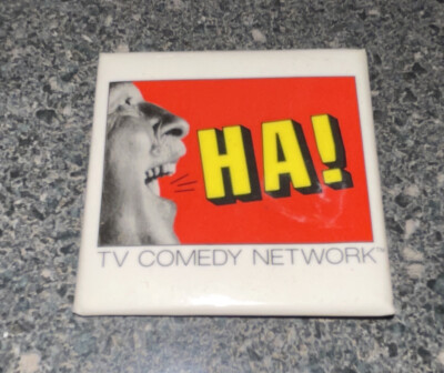 Vtg 90s HA! TV Comedy Network Advertisement Pinback Button Pin Comedy ...