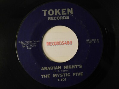RARE 1960's 45 The Mystic Five Sultan's Holiday/Arabian Night's Token T ...
