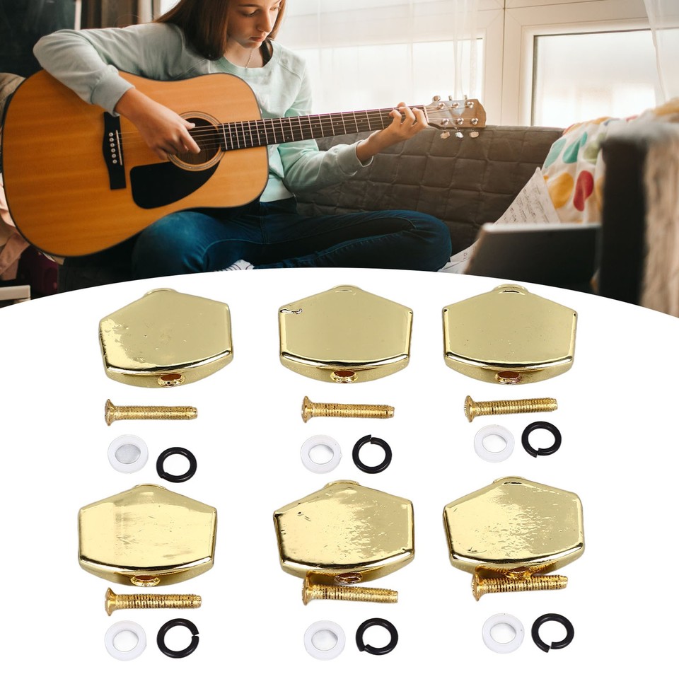 6Pcs Guitar Tuning Peg Buttons Metal Stable Universal Tuner Buttons ...