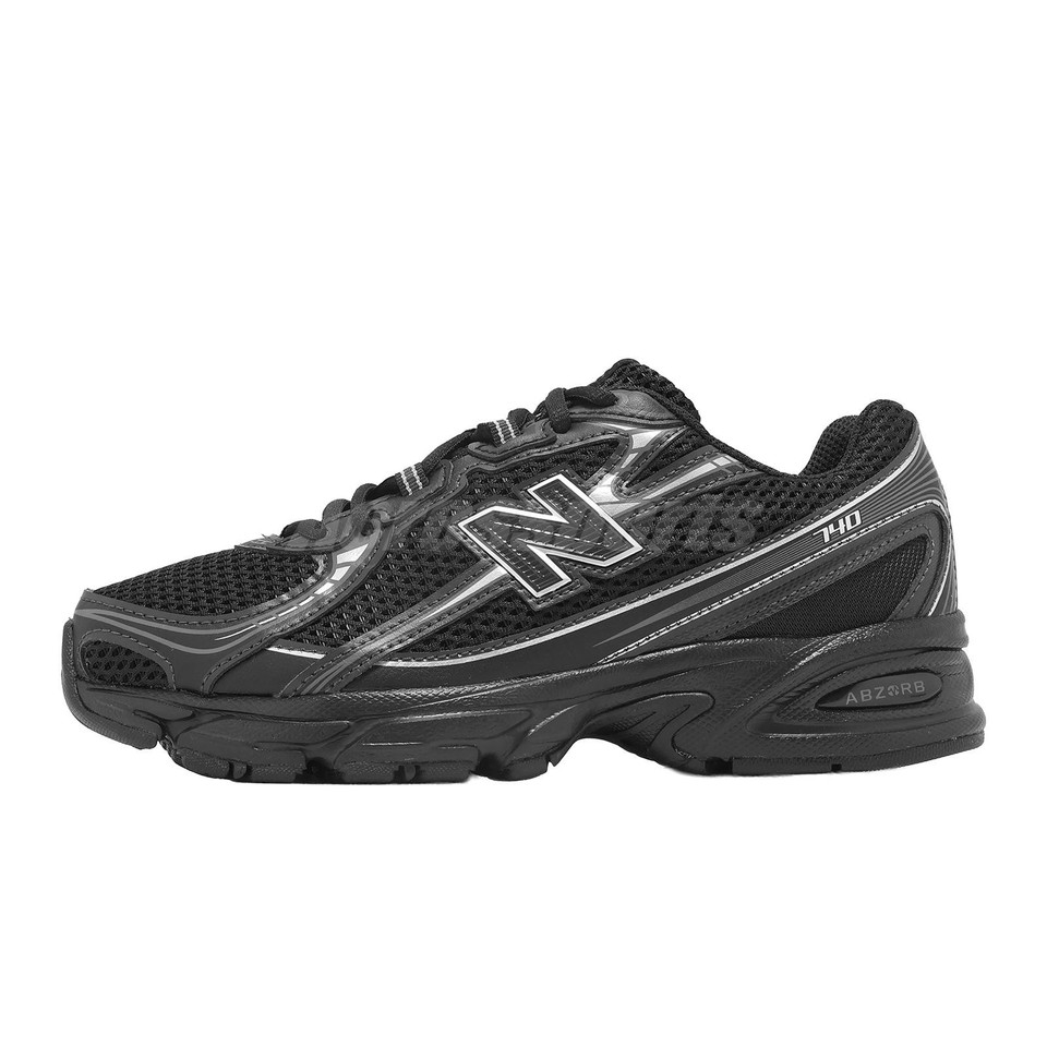 New Balance 740 Wide NB Black Silver Kids Youth Casual Lifestyle Shoes ...