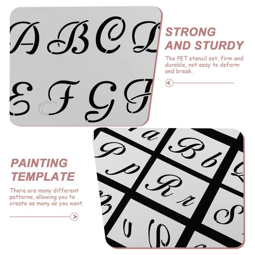 Set of 4 Letters Pattern Drawing Template Stencil Spray Paint Number ...
