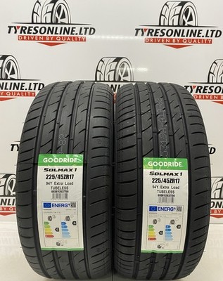 2 X 225 45 17 GOODRIDE SOLMAX 225/45ZR17 94Y XL A RATED WET GRIP TYRES ...