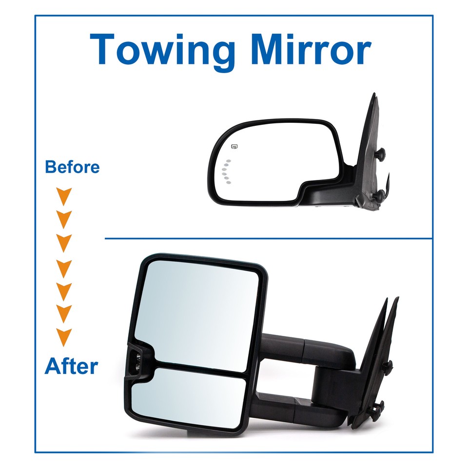 Pair Tow Mirrors For 1999-2006 GMC Sierra 1500/2500/3500 Manual Fold ...