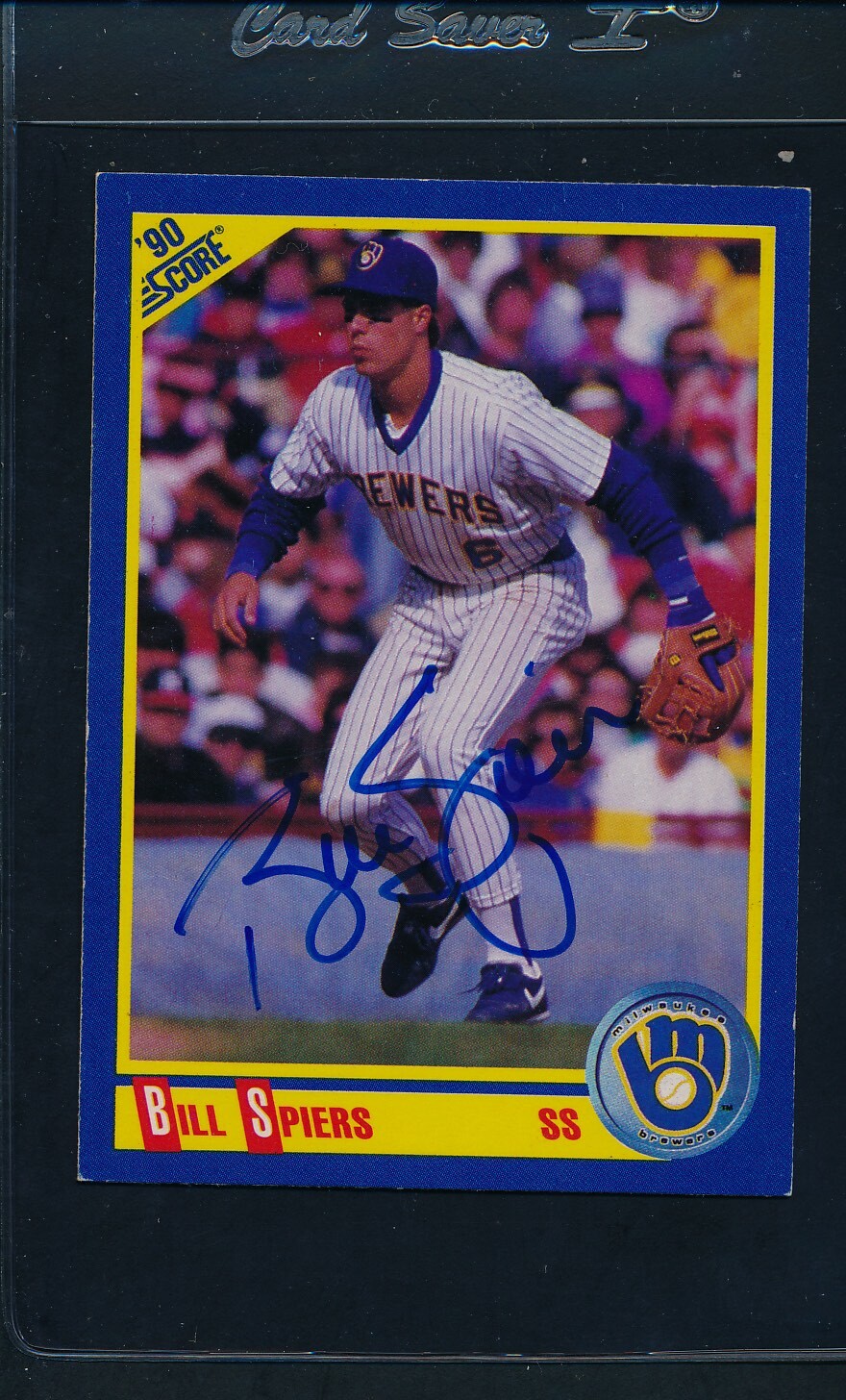 1990 Score #449 Bill Spiers Brewers Signed Auto *50582 | eBay