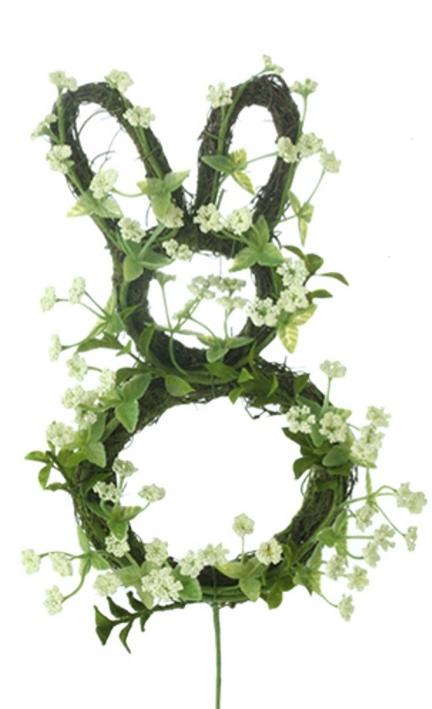 RAZ Imports~Flower Bunny Rabbit Pick/Spray/Stak~Easter/Spring White ...