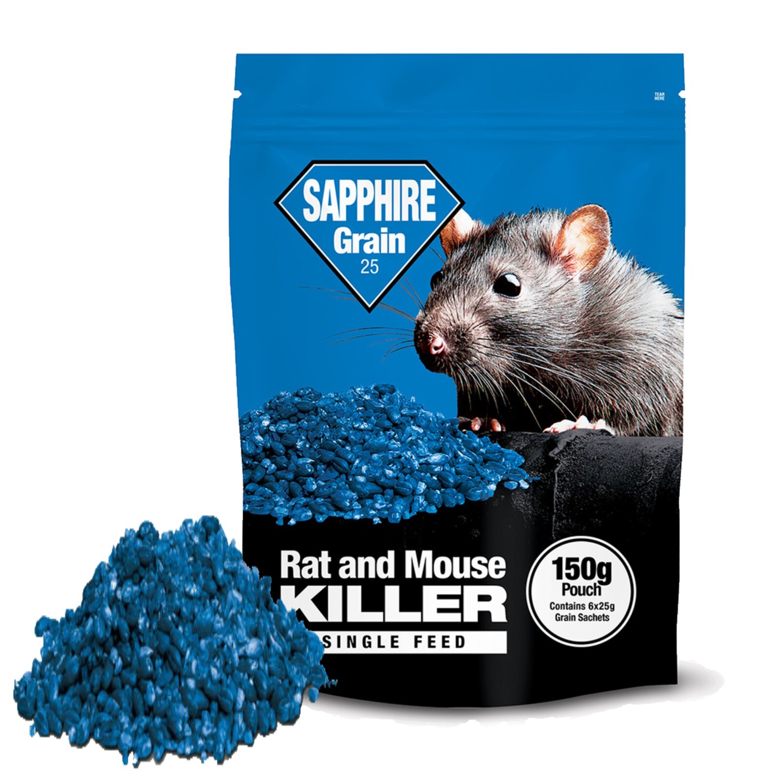 Rat Poison 6x25g Bait | Maximum Strength Grain Rodent & Mouse Killer ...