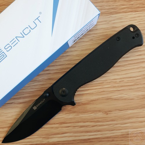 SENCUT Errant Linerlock Folding Knife 3.5" 9Cr18MoV Steel Blade Black ...