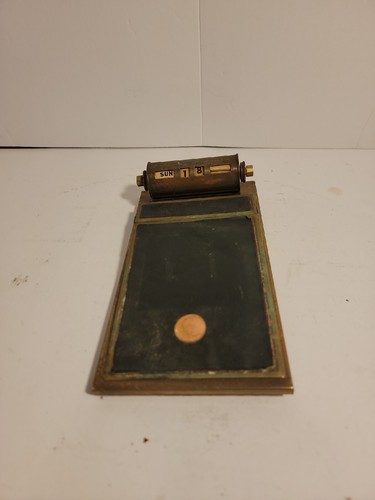 Vintage Brass Perpetual Calendar Desk Top Notepad | eBay