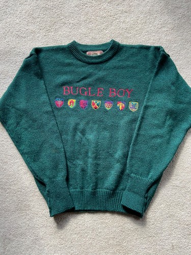 Vintage Bugle Boy Sweater Green Logo Embroidered 90s 80s | eBay