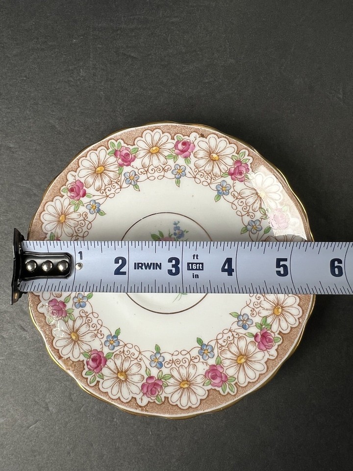 Vintage Rosina Roses Daisies Floral Pattern Cup Saucer Bone china ...