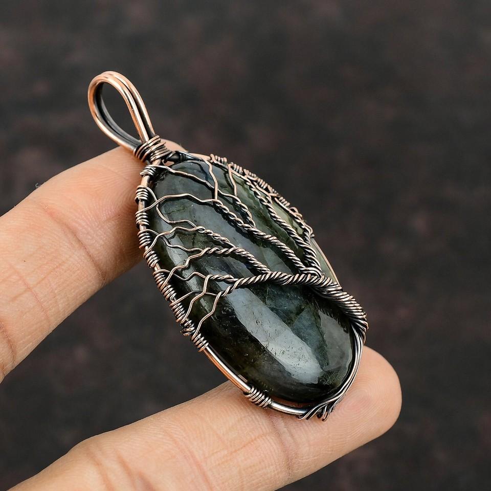 Gift For Her Copper Labradorite Jewelry Wire Wrapped Tree Of Life ...