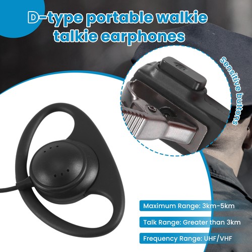 1 Pin D Type Headset Ear Hook Earphone PTT Mic Earpiece for ...