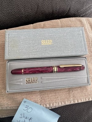 Sharp International Red Marble Ball Point Pen W/Box Some Flaws See ...