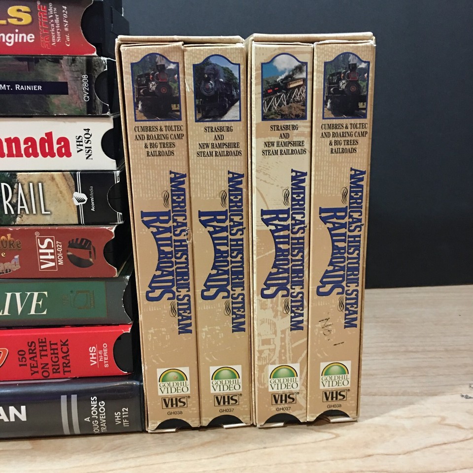 Lot of 20 Locomotive Railroad Steam Train VHS Tapes Travel Railway ...