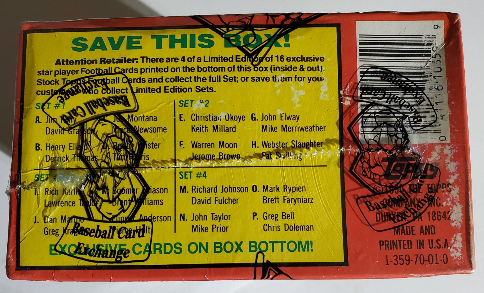 1990 Topps Football Unopened Wax Box BBCE From a Sealed Case FASC ...