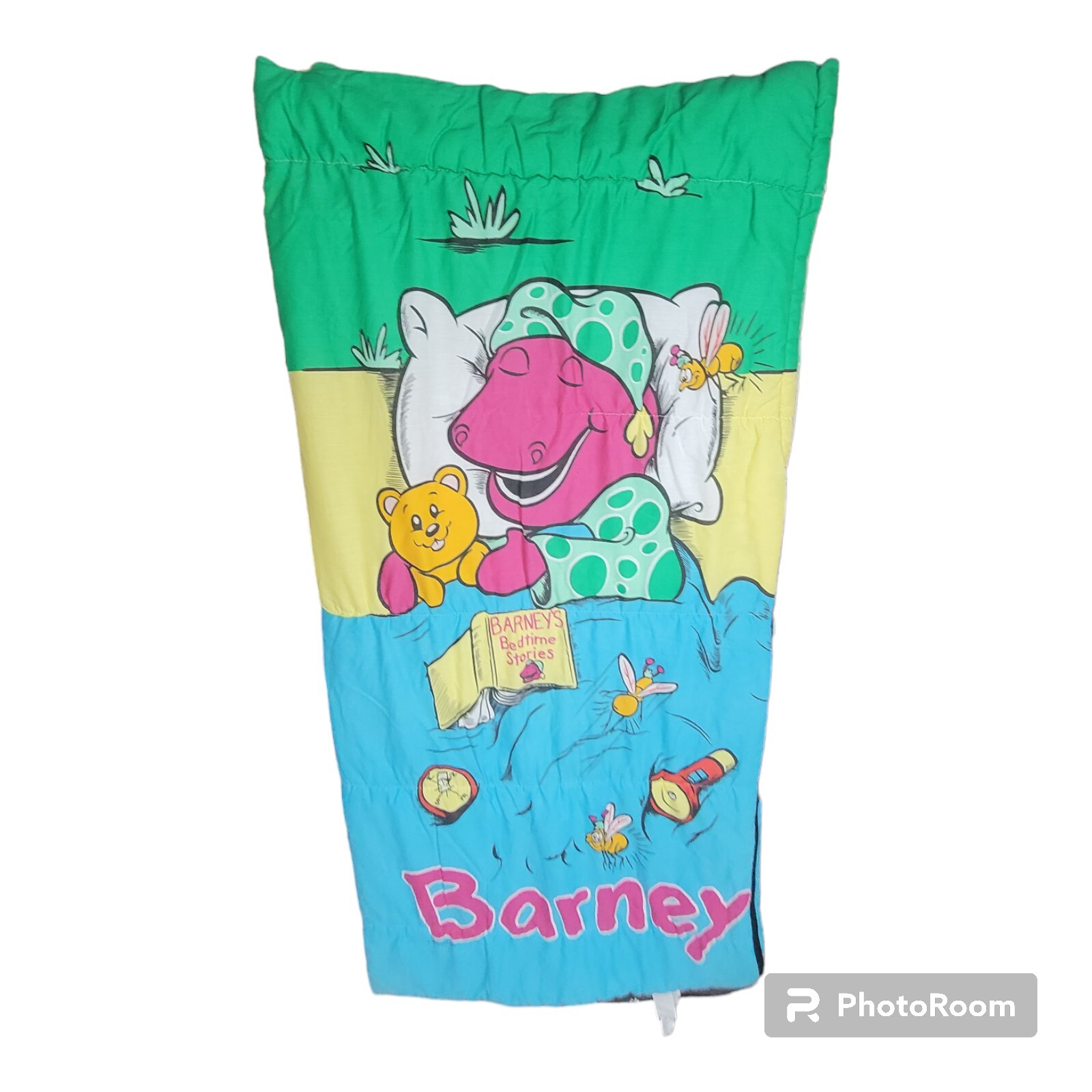 Vintage Barney the Dinosaur Sleeping Bag 90s 1992 Youth Bedtime Stories ...