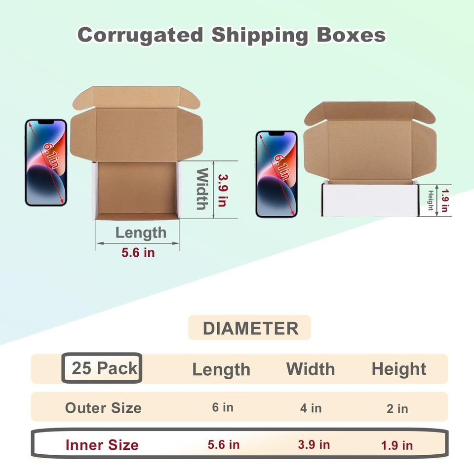 White Corrugated Shipping Mailer Packing Box Boxes 6x4x2 6x4x3 6x4x4 50 ...