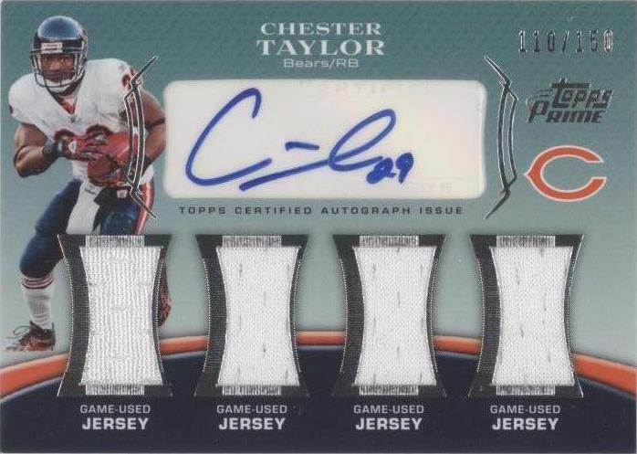 2010 Topps Prime - Level 5 Autographed Relic Chester Taylor #PL5-CT ...