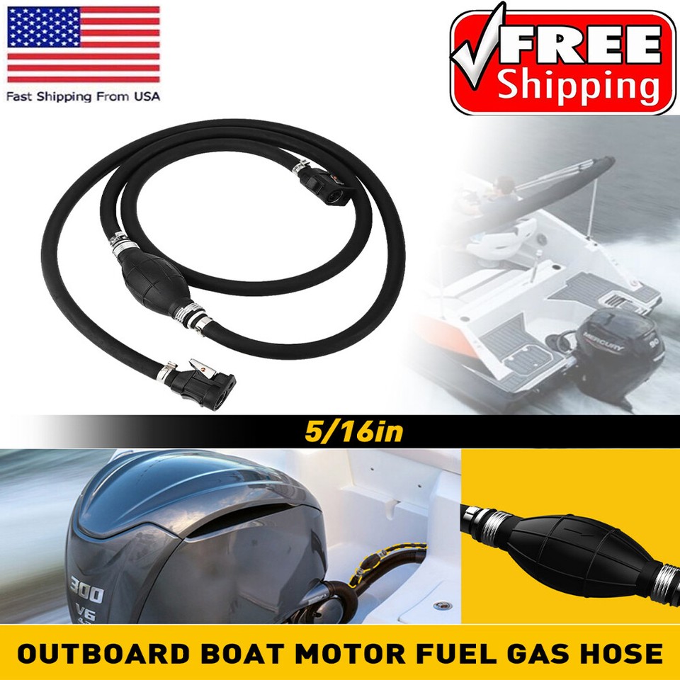 5/16" Marine Outboard Motor Gas/Fuel Hose Line Assembly Oil Tube Tank ...