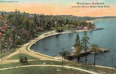c1910 Asabel Curtis Photo Mt. Baker Boat Club WA Lowman & Hanford HC ...