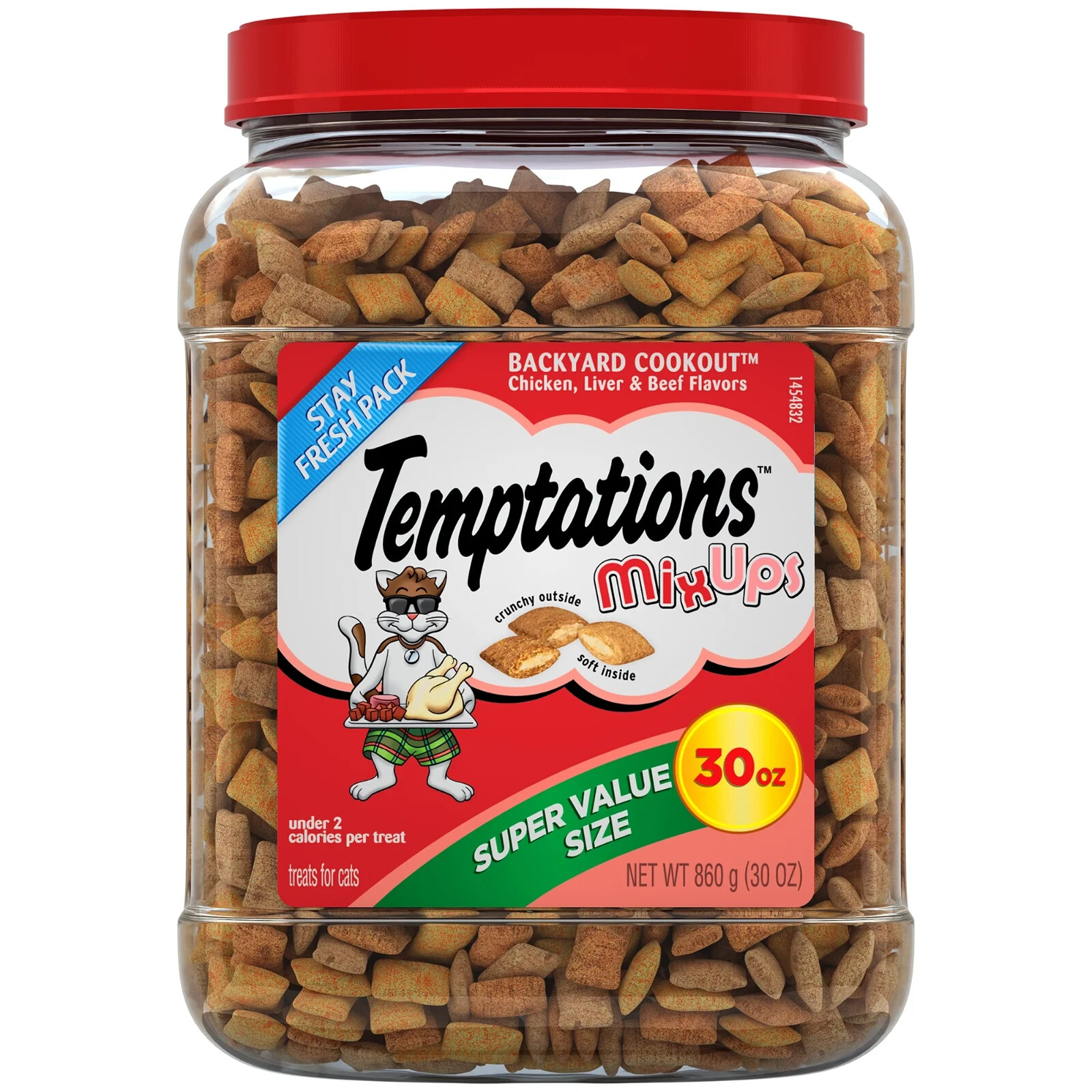 Temptations Mixups Backyard Cookout Flavor Crunchy Soft Dry Cat Treats ...