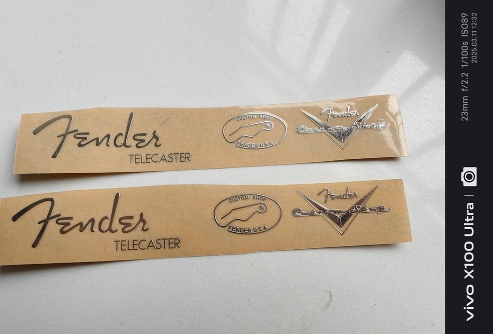 2Pcs Self-Adhesive Metal Stickers For FENDER TELECASTER Guitar ...