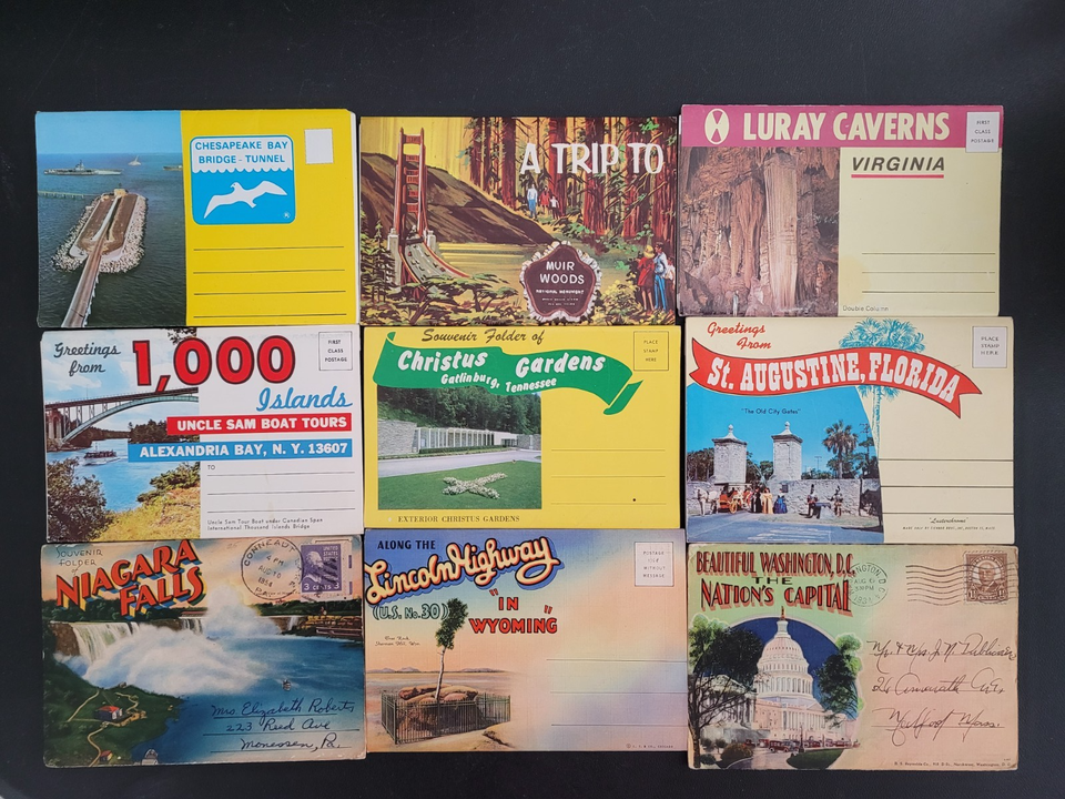 Vintage Lot (18) UNITED STATES POSTCARD FOLDERS | eBay