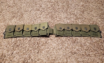 USMC WWII M-1923 Boyt 43 Cartridge Belt M1 Garand 10 Pocket | eBay