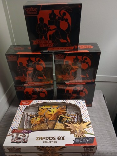 Pokémon TCG SV Destined Rivals ETB & 151 Zapdos Ex Box Factory Sealed ...